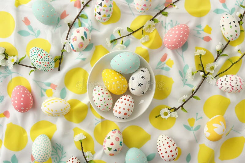 Happy Easter Precious Eggs Cute Basket. White Dimpled Bunny Easter Egg ...