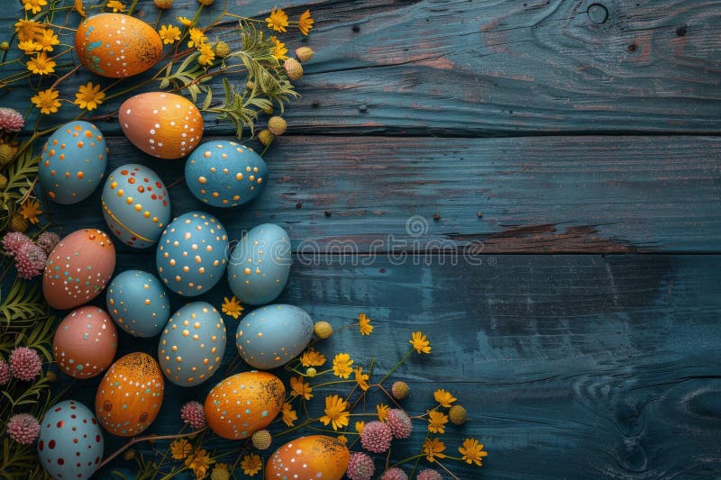 Happy Easter Ray Tracing Eggs Bunnies Basket. White Renewal Card Bunny ...