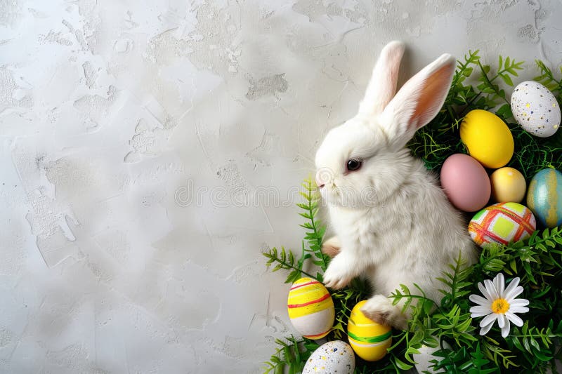 Happy Easter Redemption Eggs Easter Chicks Basket. White Nature Bunny ...