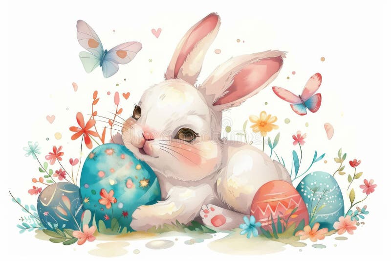 Happy Easter Relaxation Eggs Easter Vibe Basket. White Spectrum Bunny ...