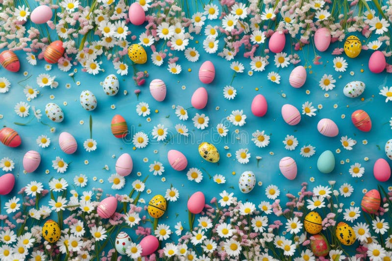 Happy Easter Render Setting Eggs Easter Rebirth Basket. White Festive ...