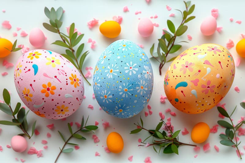 Happy Easter Shading Eggs Bountiful Basket. White Crocuses Bunny Fall ...