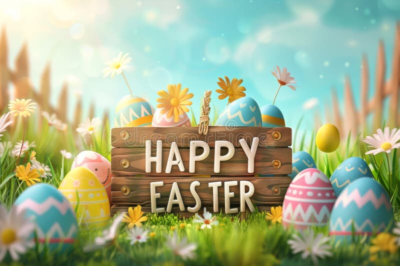 Happy Easter Spring Festivals Eggs Easter Bunny Delights Basket. White ...