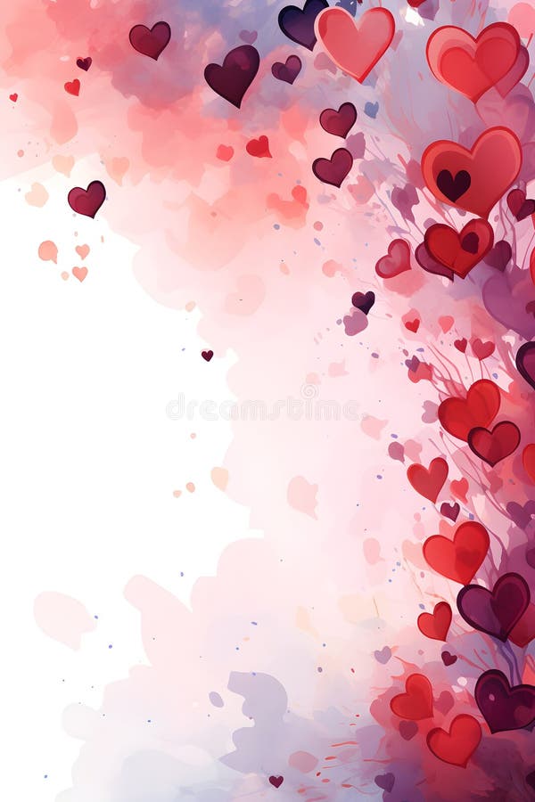 Abstract Maroon Hearts Background. Invitation and Celebration Card ...