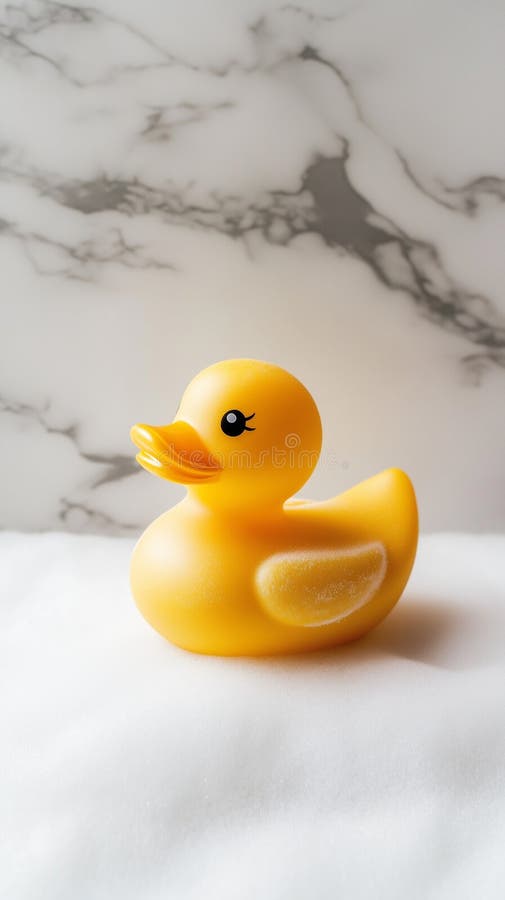 Yellow Rubber Duck on a White Background Stock Image - Image of bath ...
