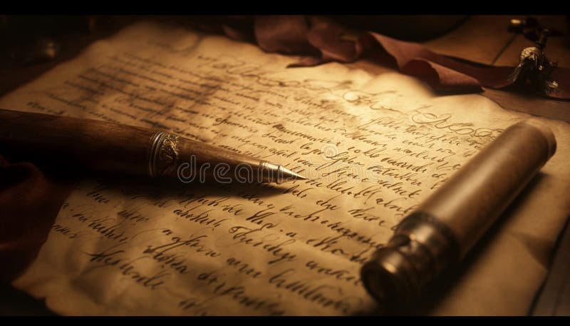 Antique Manuscript Calligraphy Detailing Christian History Generated by ...