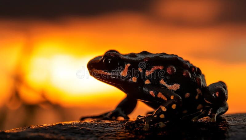 Endangered Yellow Toad Sits Near Wet Water Generated by AI Stock Image ...
