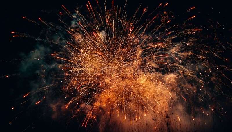 Multi Colored Fireworks Explode in Vibrant Celebration Generated by AI ...