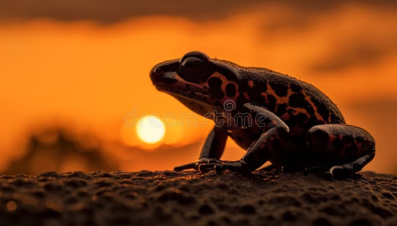 Small, Cute, Poisonous Toad Sitting in Forest Generated by AI Stock ...