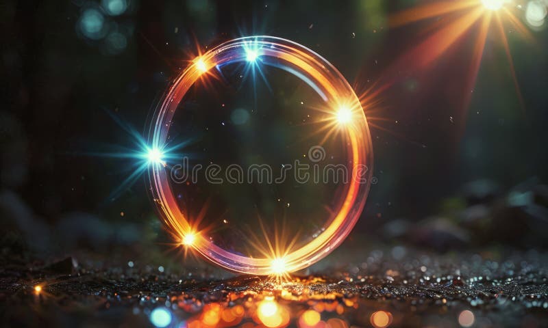 Bright Circle with Light Effect Stock Illustration - Illustration of ...