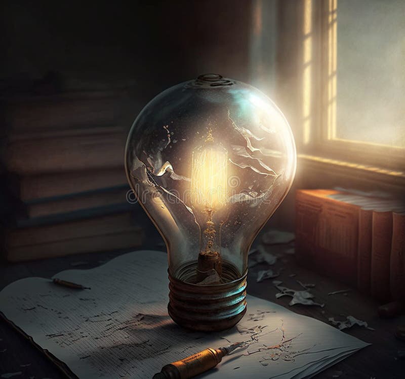 A-generated Illustration of the Light Bulb with the Fantasy Light in it ...