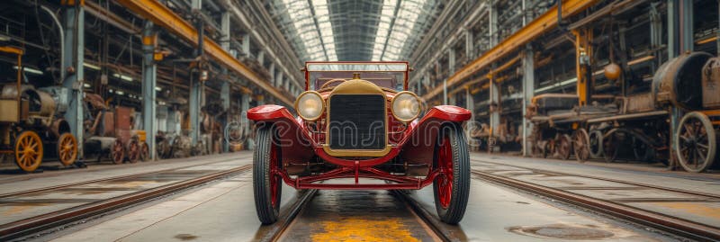 Retro Car Assembly Line in the 1920 Stock Photo - Image of ...