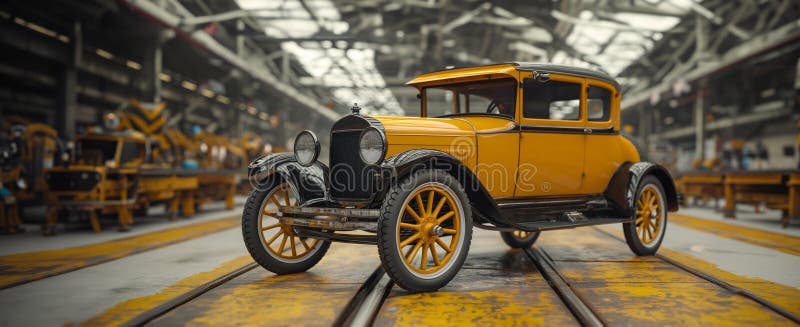 Retro Car Assembly Line in the 1920 Stock Photo - Image of ...