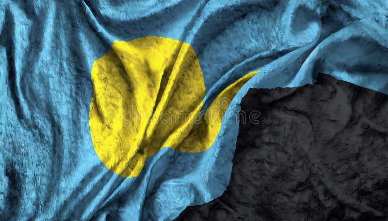 Flag of Palau Islands Waving in the Wind Stock Illustration ...