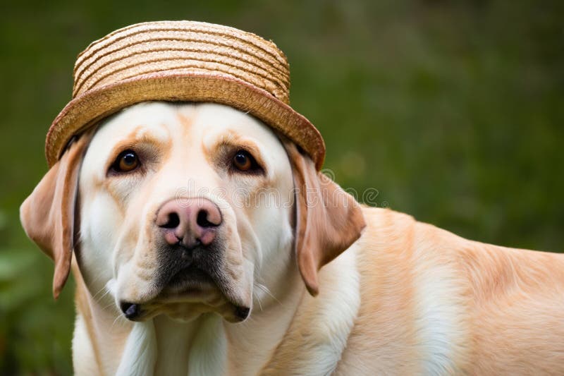 An Amusing Portrait Captures a Labrador Wearing a Hat, Exuding Charm ...