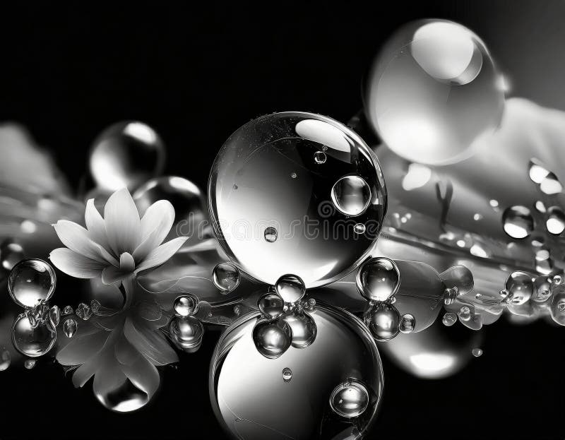 Magic Water Drops on Fairy Flowers, the Background is Permeated with ...