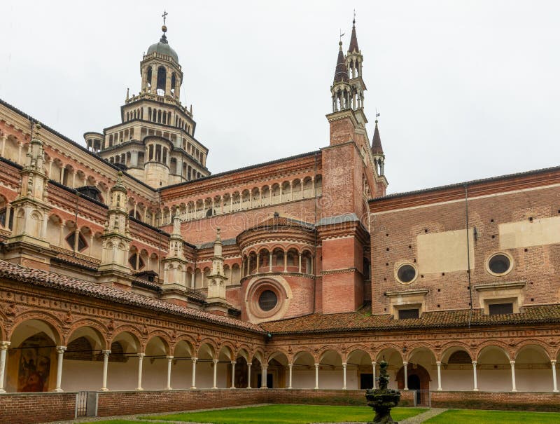 Certosa Di Pavia, a Medieval Church and Monastery in Pavia, Italy, on a ...
