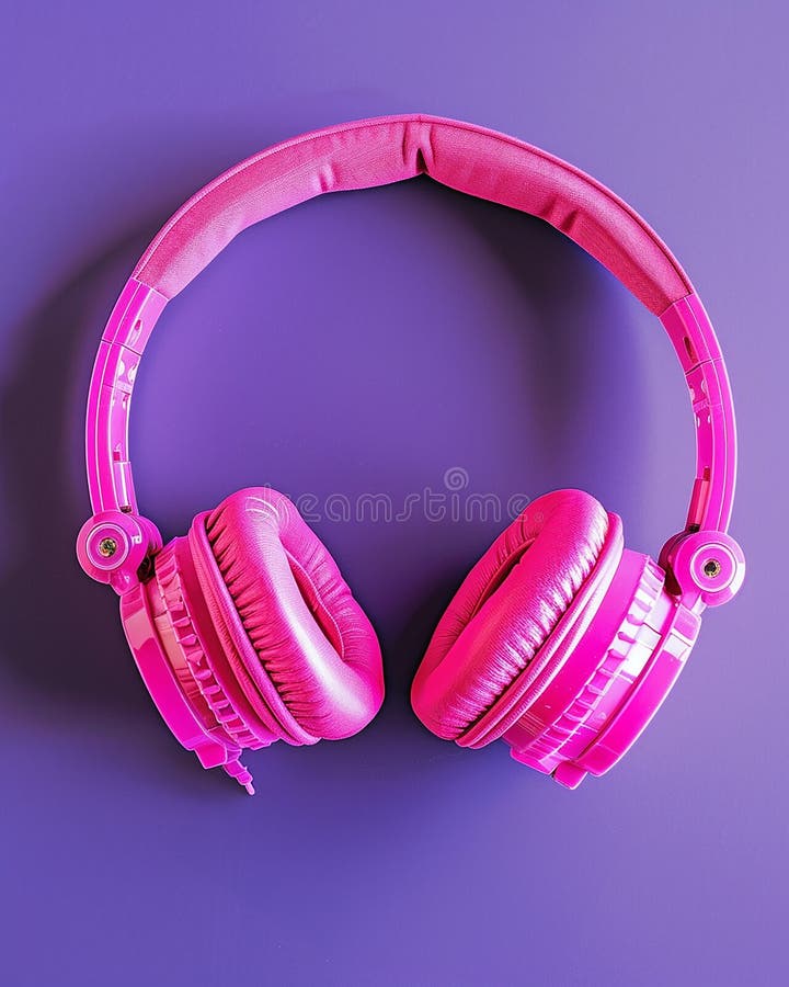 Hot Pink Headphones Studio Photo Stock Image - Image of fashionable ...