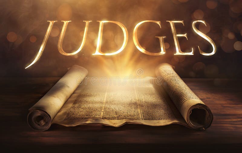 Book of Judges. Open Bible with the Name of the Book of the Bible Above ...