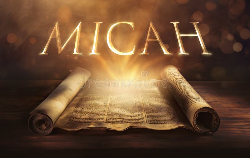 Book of Micah. Open Bible with the Name of the Book of the Bible Above ...