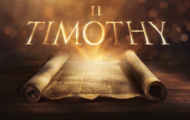 Glowing Open Scroll Parchment Revealing the Book of the Bible. Book of ...