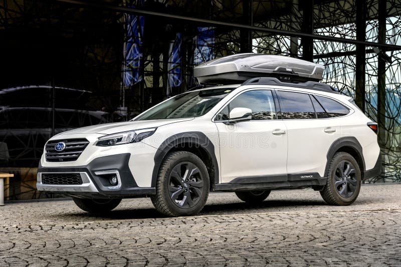 White Subaru Outback SUV Family Car Editorial Photo - Image of ...