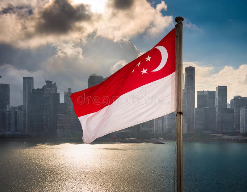 Singapore Flag. the National Flag of Singapore Stock Illustration ...