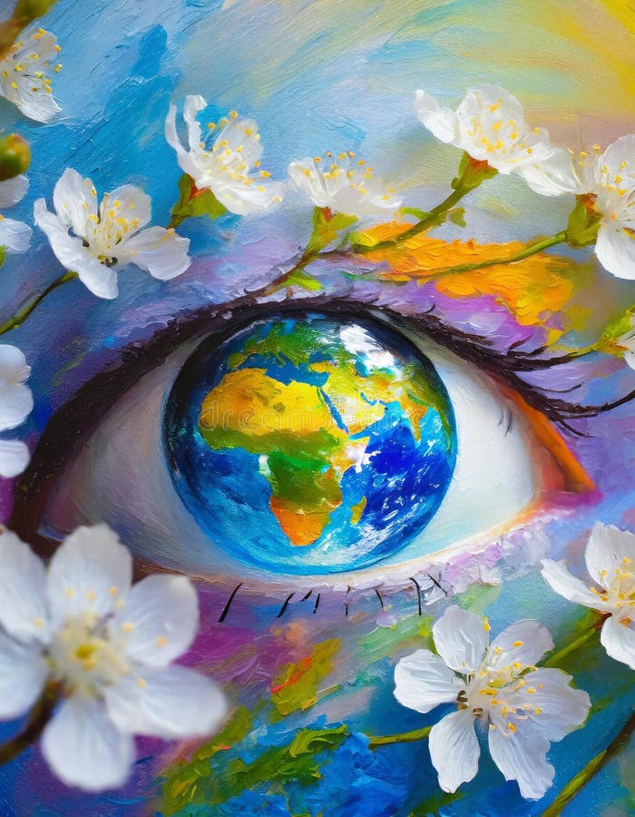 A View of a Better World. Own Work in Acrylic Paint Stock Illustration ...
