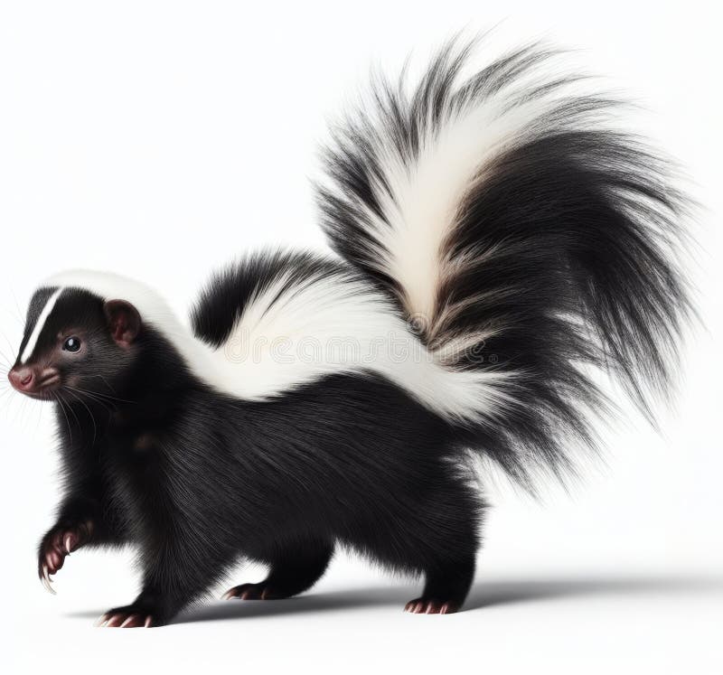 Image of Isolated Skunk Against Pure White Background, Ideal for ...