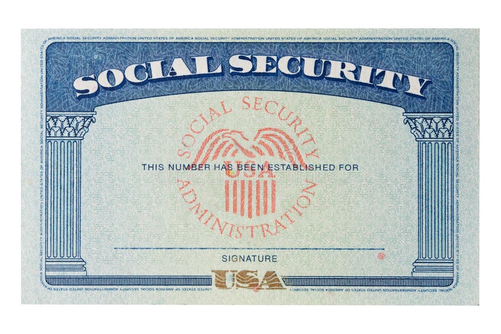 Social Security Card. SSN Card US Permanent Resident. USA Social ...
