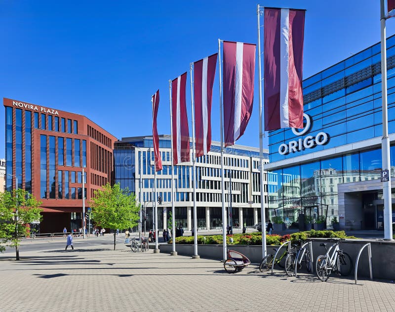 The Modern Building of the Origo Shopping Center Near the Riga Central ...