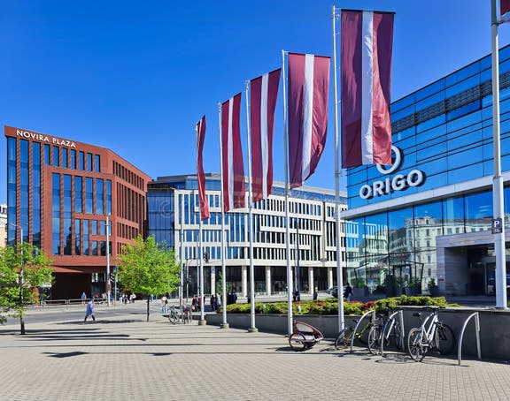 The Modern Building of the Origo Shopping Center Near the Riga Central ...