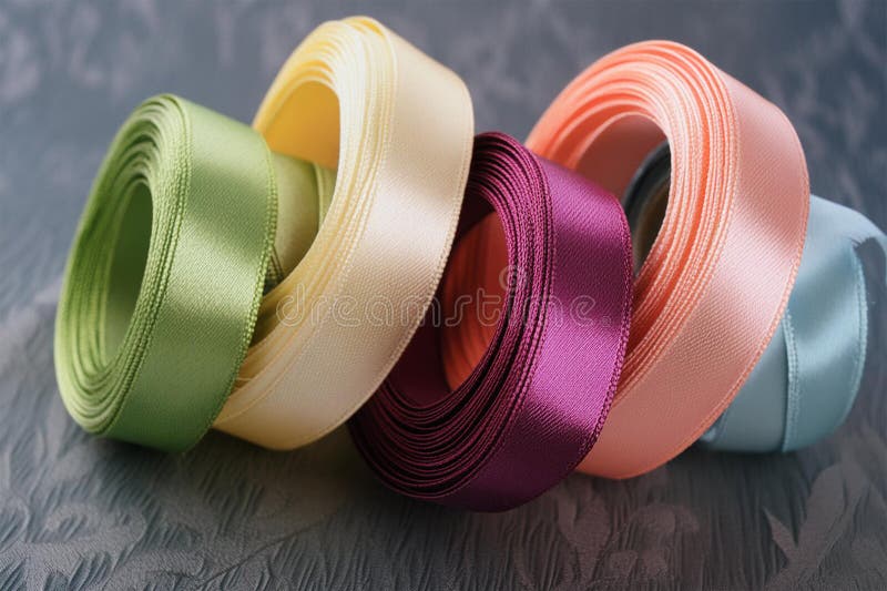 Pretty Colorful Ribbons in a Row Ai Generate Stock Illustration ...