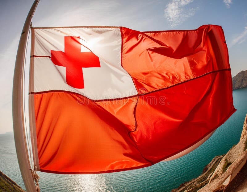 Tonga Flag. the National Flag of Tonga Stock Illustration ...