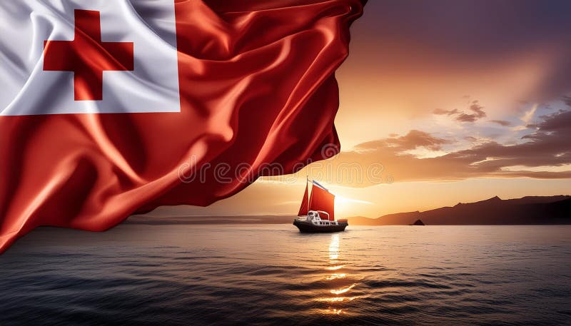 Tonga Flag. the National Flag of Tonga Stock Illustration ...