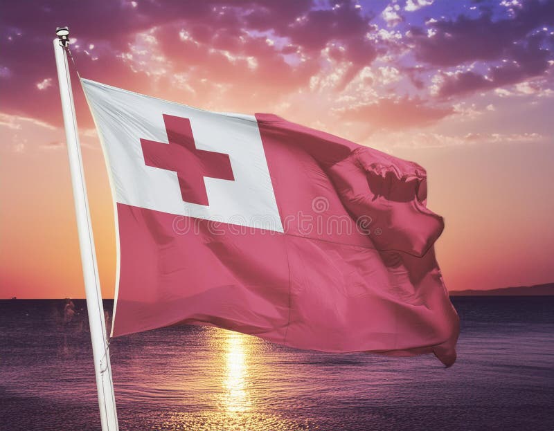 Tonga Flag. the National Flag of Tonga Stock Illustration ...