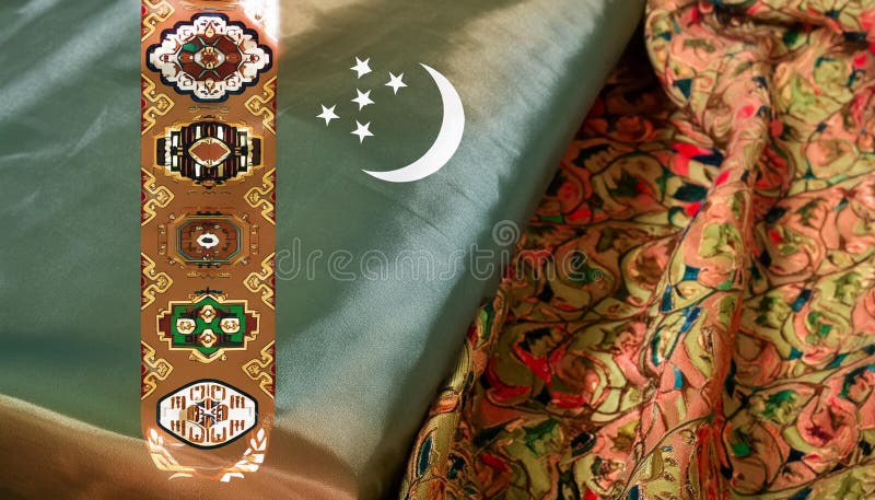 Turkmenistan Flag. the National Flag of Turkmenistan Stock Illustration ...