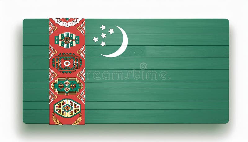 Turkmenistan Flag. the National Flag of Turkmenistan Stock Illustration ...