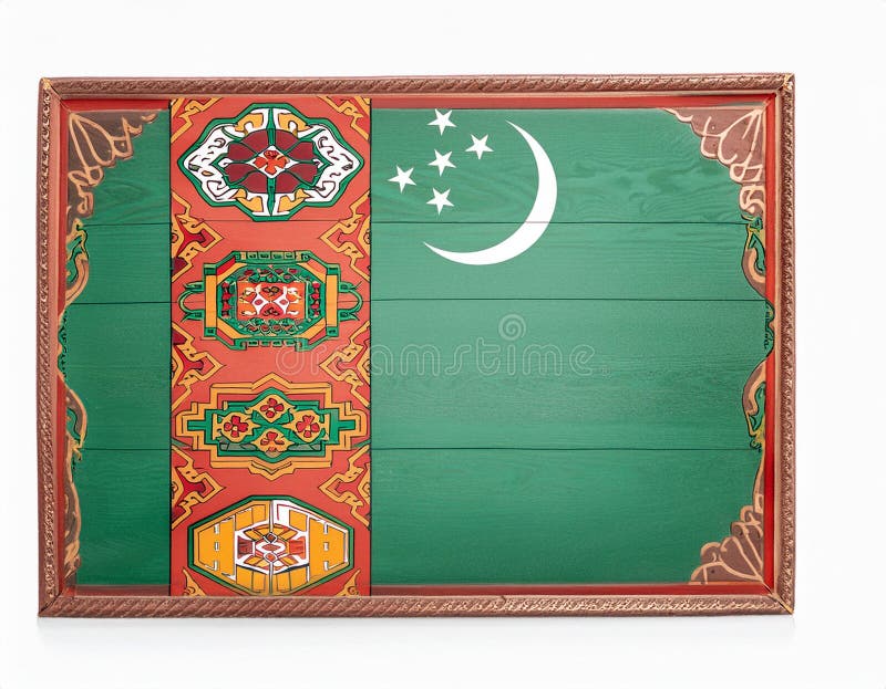Turkmenistan Flag. the National Flag of Turkmenistan Stock Illustration ...