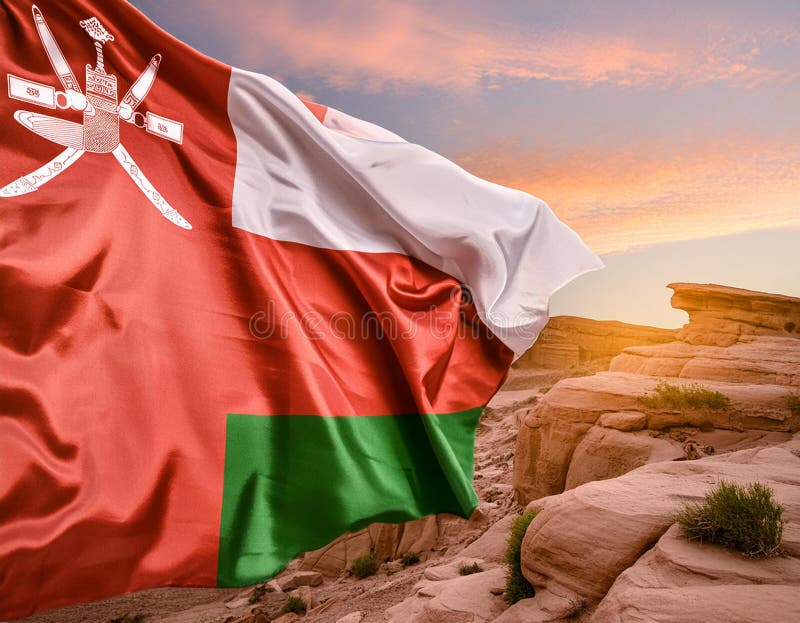 Oman Flag. the National Flag of Oman Stock Photo - Image of insignia ...