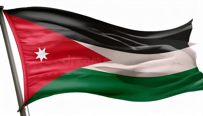 Flag of Jordan stock photo. Image of glory, flying, light - 318360344