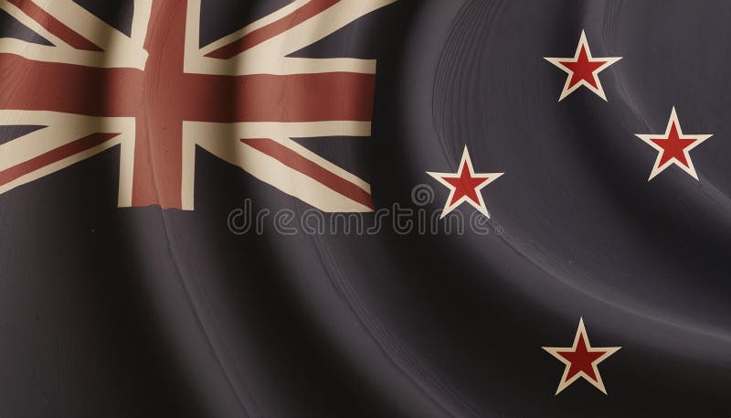 Closeup New Zealand Flag stock illustration. Illustration of aotearoa ...