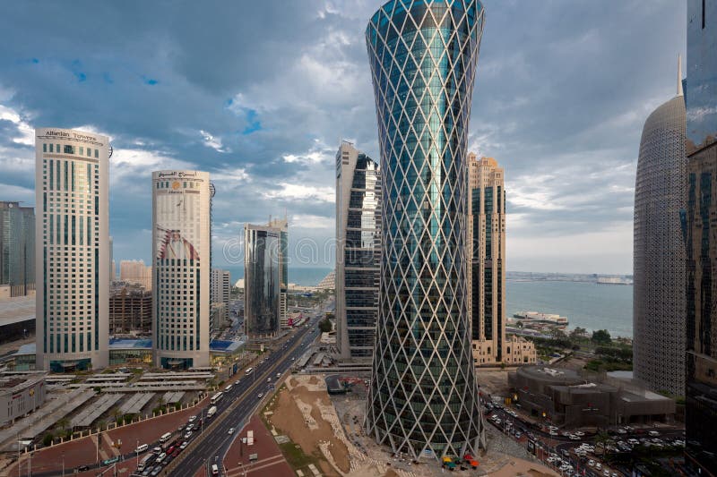 Aerial View of Doha Skyline West Bay Doha Qatar Editorial Stock Image ...