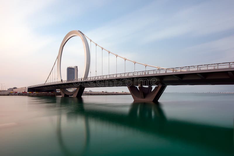 Qetaifan Island Suspension Bridge. Lusail Circle Bridge Editorial Stock ...