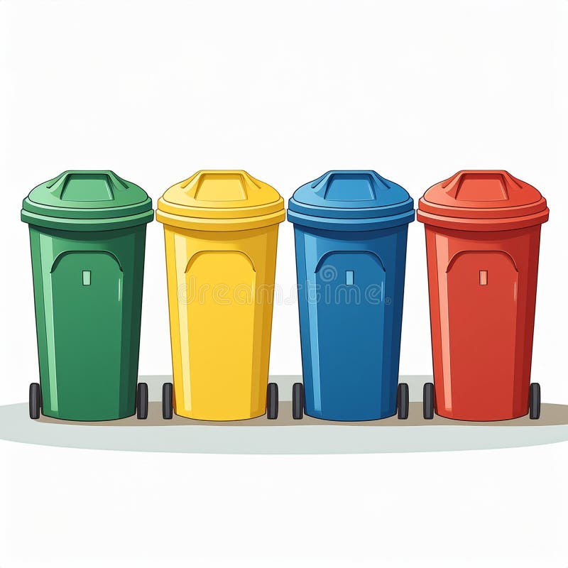 Color-Coded Waste Segregation Bins for Environmental Management : Stock ...