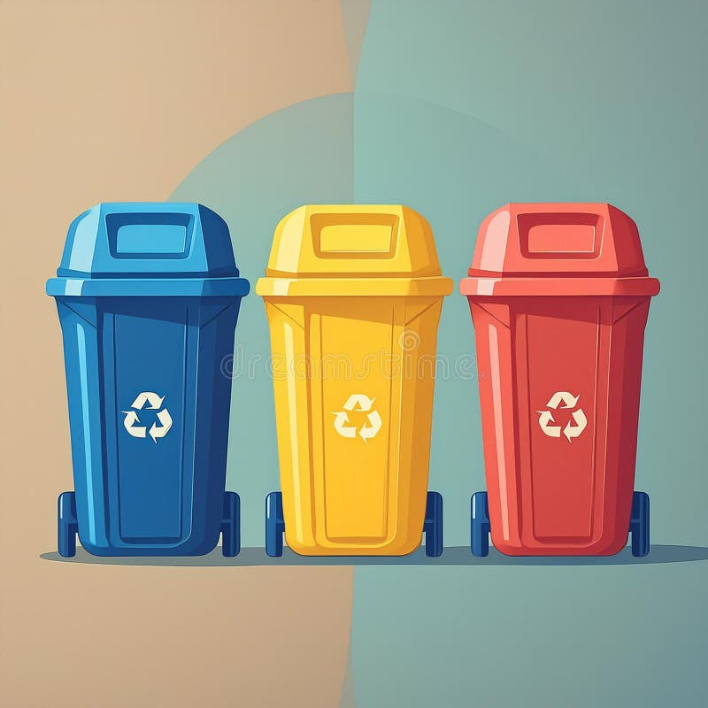 Color-Coded Waste Segregation Bins for Environmental Management : Stock ...