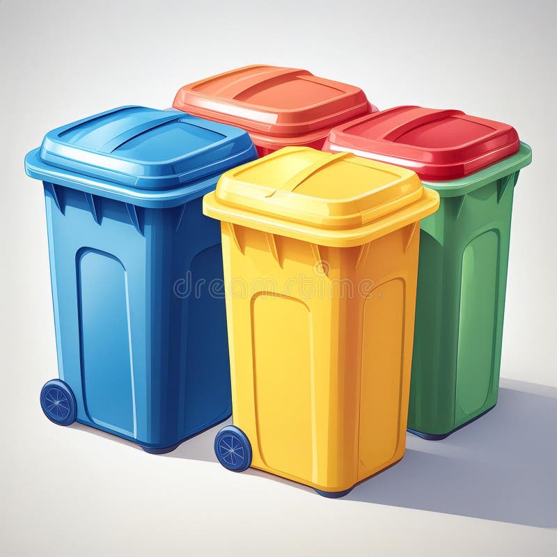 Color-Coded Waste Segregation Bins for Environmental Management : Stock ...
