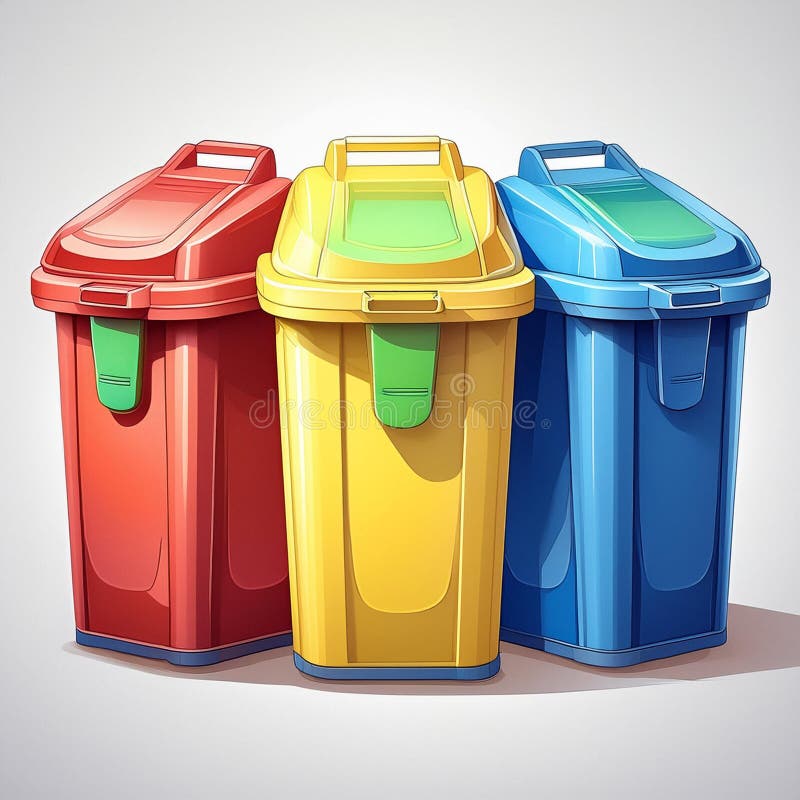 Color-Coded Waste Segregation Bins for Environmental Management : Stock ...