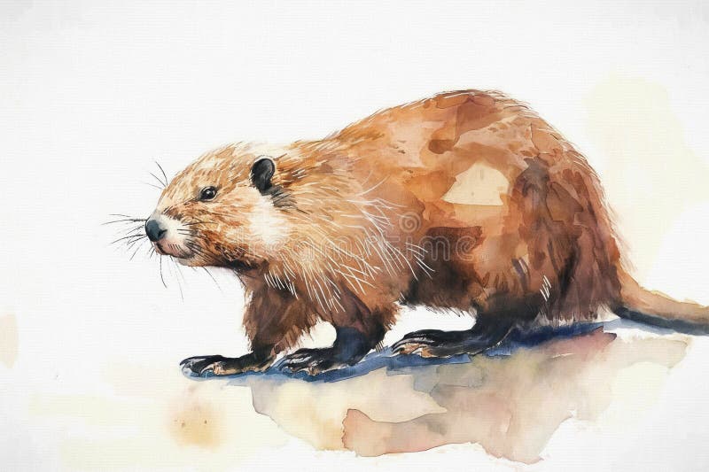 Beaver. Watercolor Illustration Style Stock Illustration - Illustration ...