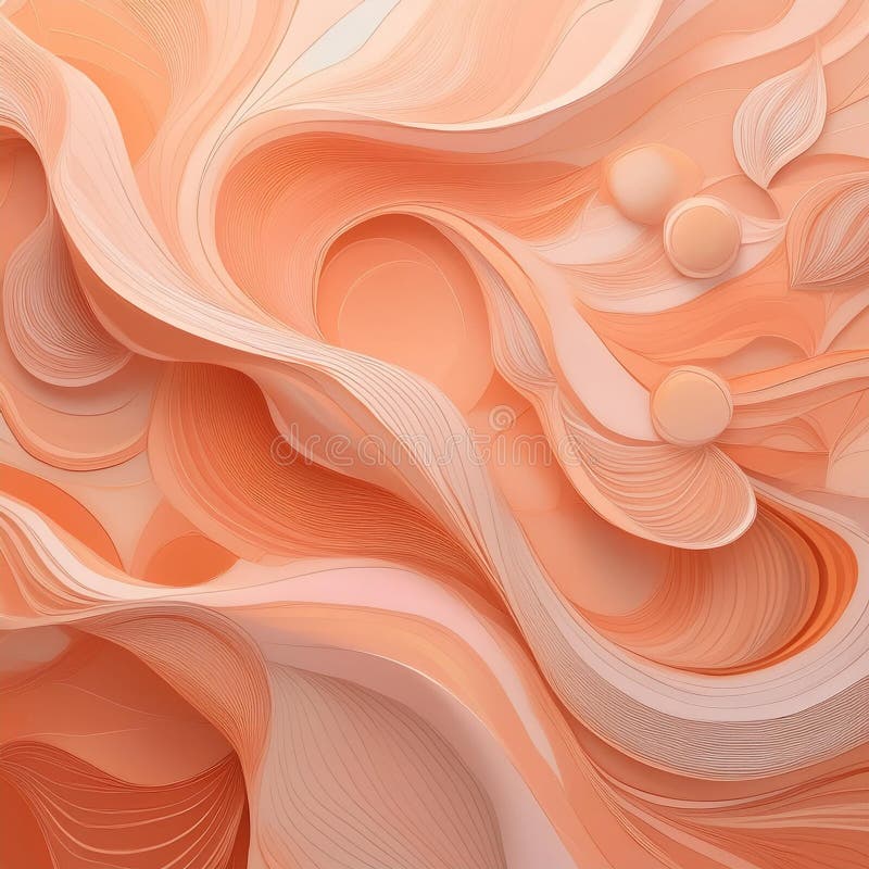 Abstract Shapes in Peach Fuzz Mixed Colors Stock Illustration ...